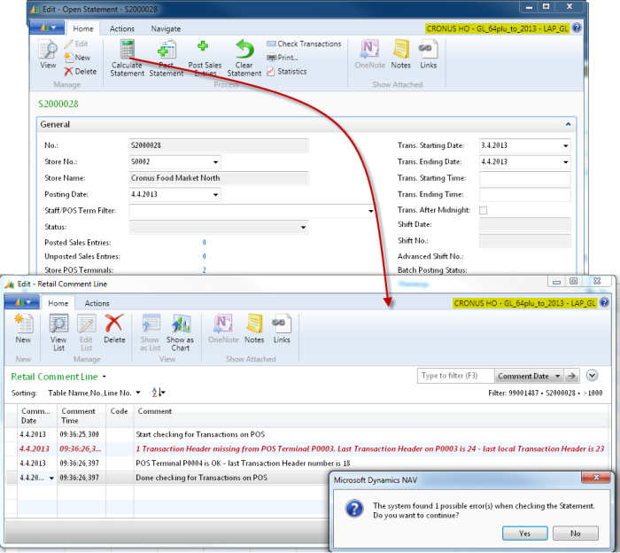 How to: Check Transactions on the POS in Statement Calculation