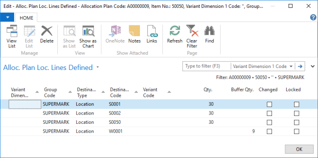 How to: Adjust Quantities in the Allocation Plan Defined