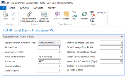 Calculation Type – Manual Estimate