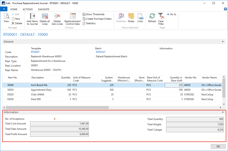 Threshold Rules in Transfer and Purchase Journal
